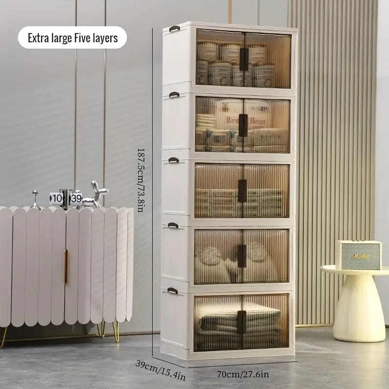 Foldable Plastic Storage Container Cabinet with wheels – Mall LB