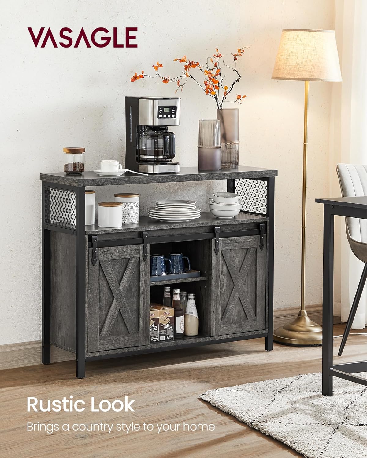 VASAGLE Sideboard, Kitchen Cabinet LSC092B04 – Mall LB